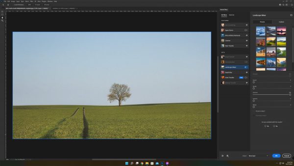 What is the Landscape Mixer Neural Filter in Adobe Photoshop?