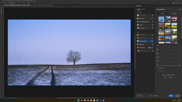 What is the Landscape Mixer Neural Filter in Adobe Photoshop?